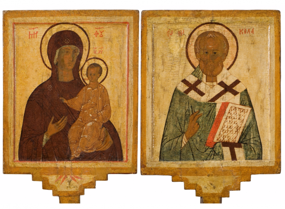 Processional icon “The Virgin of Smolensk and Saint Nicholas the ...